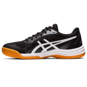 asics men's upcourt 5 volleyball shoes, 12, black/white