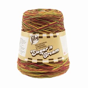 lily sugar n cream cones autumn leaves ombre yarn - 1 pack of 14oz/400g - cotton - #4 medium - 706 yards - knitting/crochet