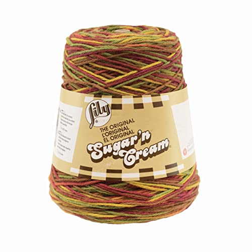 Lily SUGAR N CREAM CONES Autumn Leaves Ombre Yarn - 1 Pack of 14oz/400g - Cotton - #4 Medium - 706 Yards - Knitting/Crochet