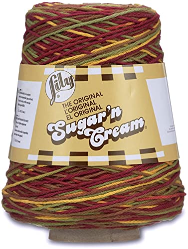 Lily SUGAR N CREAM CONES Autumn Leaves Ombre Yarn - 1 Pack of 14oz/400g - Cotton - #4 Medium - 706 Yards - Knitting/Crochet