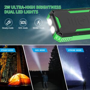 Fifilion power bank, solar charger, PD 22.5W Fast Charging&QI 15W Wireless Charging 40000mah Portable Charger with 6 Output & 2 Input, Dual Flashlight, IP54 WaterProof for Outdoor Hiking Camping