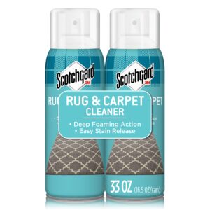 scotchgard rug & carpet cleaner, fabric cleaner blocks stains, cleaning sprays make cleanup easier, two 16.5 oz cans