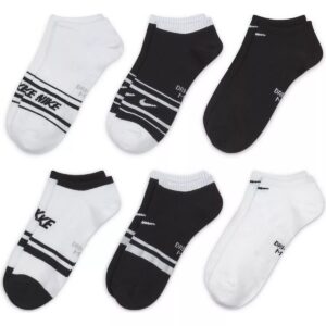 nike women`s everyday lightweight training no show socks 6 pack (medium, white(da4222)/b)