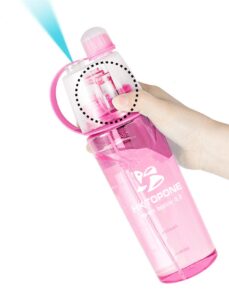 hktopcne spray water bottle for drinking sports water bottle cycling bpa free 600ml for cycling running mountaineering hiking gym climbing (pink)