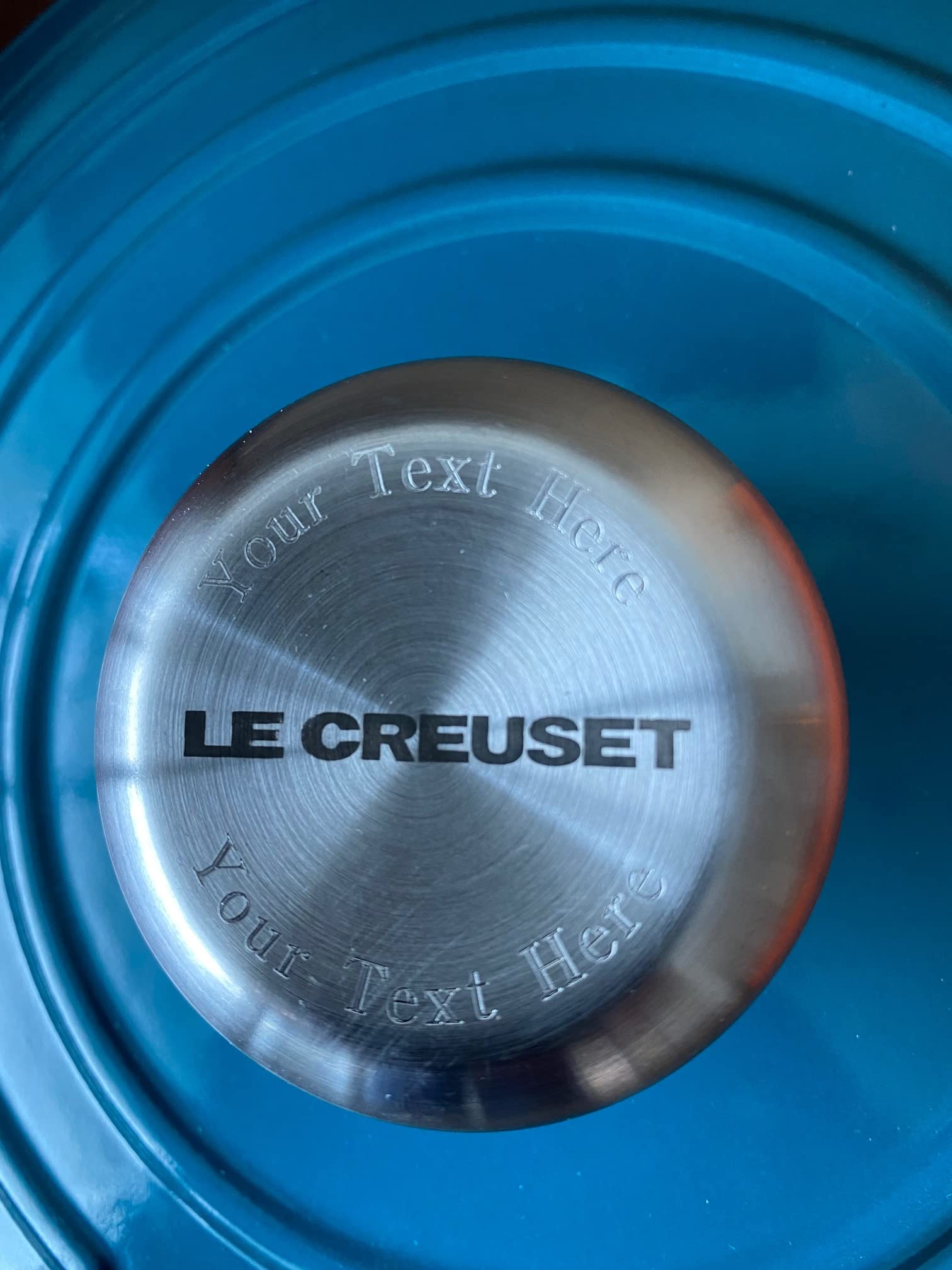 Le Creuset 7 1/4 Qt. Signature Round Dutch Oven w/Engraved Personalized Stainless Steel Knob