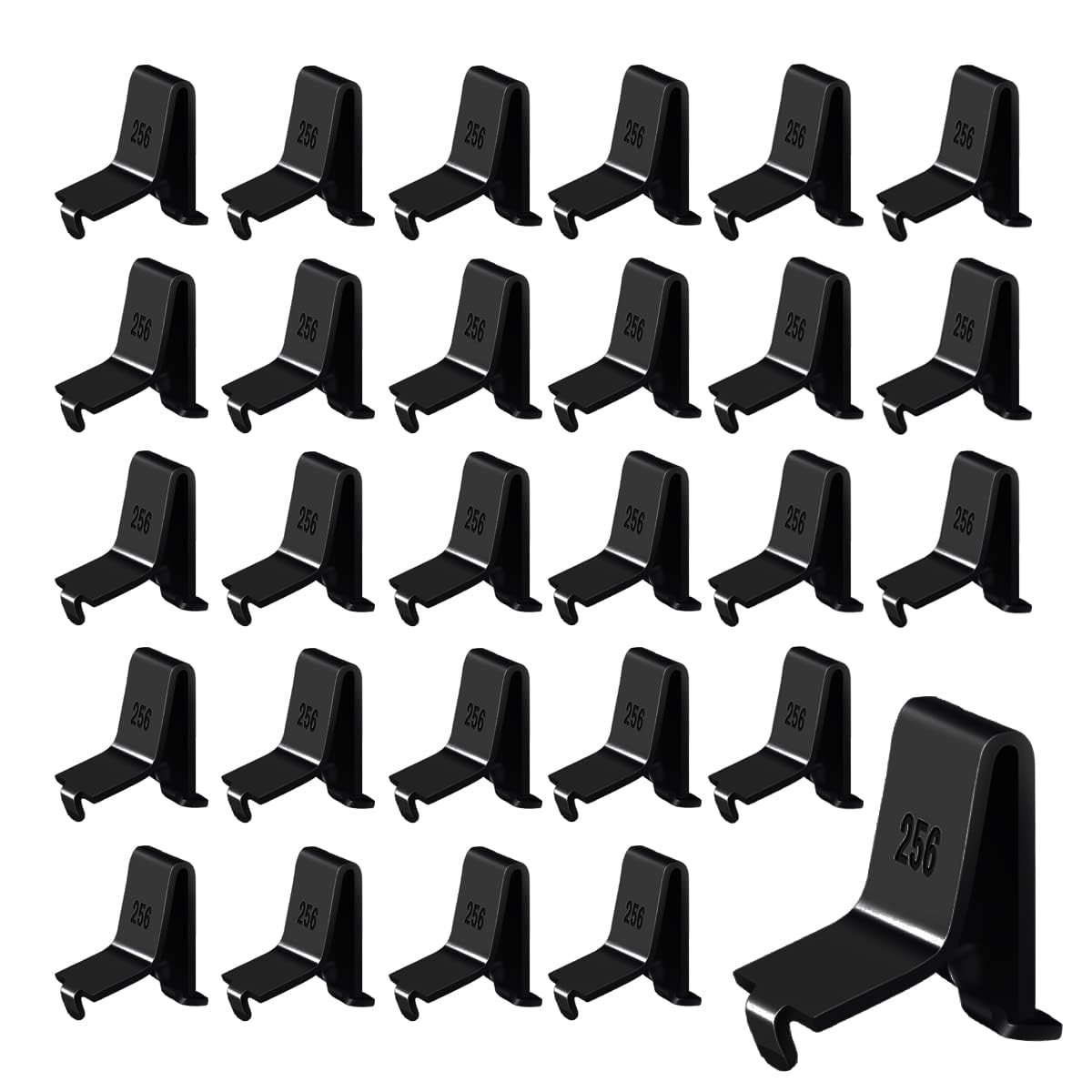 Shelf Clips, Hosrnovo 28PCS Adjustable Supports Clip for 255 Standard Pilaster, Heavy Duty Metal Shelving Brackets Clips for Kitchen Cabinet Bookcase (Black)