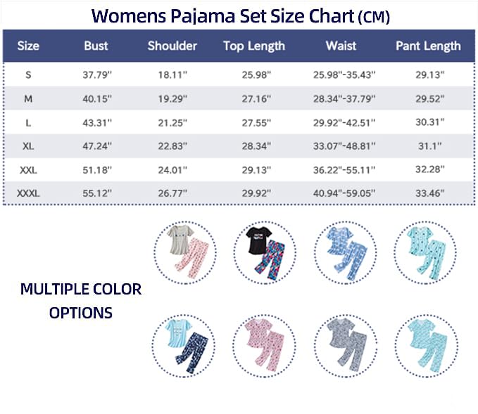 Zando Pajamas for Women Two Piece Lounge Sets Short Sleeve Womens Pajama Sets Soft Capri Pajama Pants Cotton PJS for Women Set Cute Lounge Pants Comfy PJ Pants PJ Set Green Stars Medium