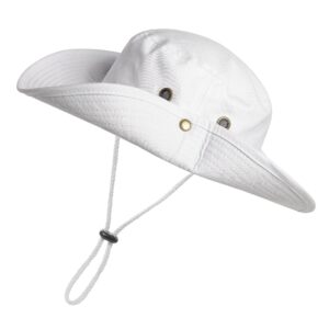 womens sun hat wide brim bucket hats hiking fishing uv protection safari boonie hat for men women（l 24" /61cm，m 22.83"/58cm） white