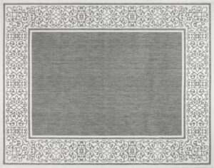 gertmenian indoor outdoor classic flatweave area rug, stain & uv resistant carpet, deck, patio, poolside & mudroom, 8x10 ft large, abstract border, dark grey white, 22947