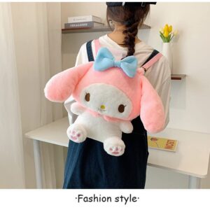 EVESKY Kawaii Melo-dy Plush Backpack For Girls Women Cute Cartoon Toy Bag Soft Plush Doll Bag for Girls Cosplay Birthday Gifts (PINK)