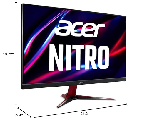 Acer Nitro VG272 Lvbmiipx 27” Full HD (1920 x 1080) Agile-Splendor IPS Gaming Monitor | NVIDIA G-SYNC Compatible | 165Hz Refresh Rate | HDR400 | DCI-P3 90% | 1 x Display Port 1.2 & 2 x HDMI 2.0