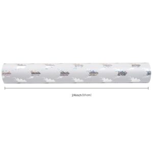 RUSPEPA Christmas Wrapping Paper, Jumbo Roll Wrapping Paper - White Shiney Reindeer Design for Holiday Gift Wrap - 24 Inches x 100 Feet