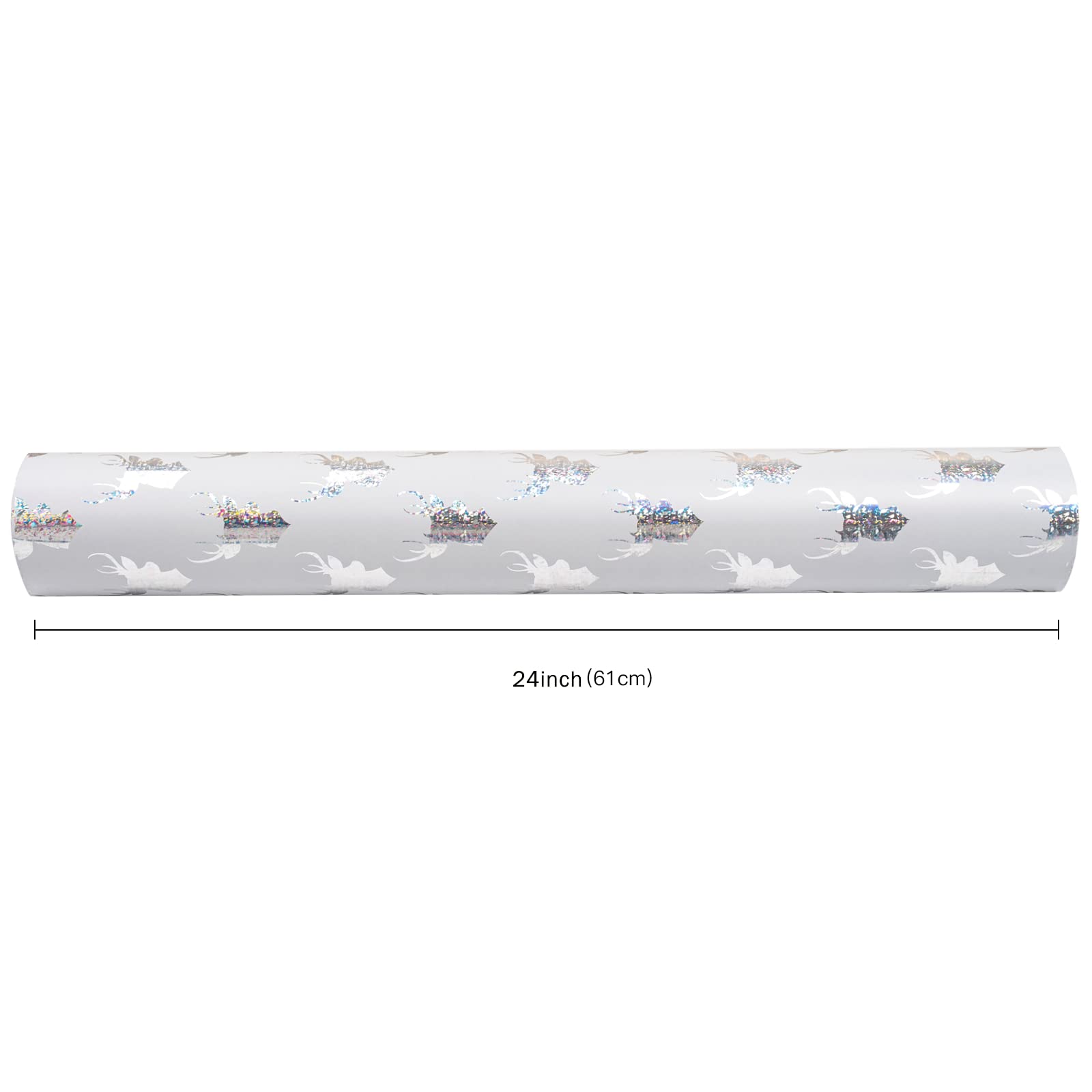 RUSPEPA Christmas Wrapping Paper, Jumbo Roll Wrapping Paper - White Shiney Reindeer Design for Holiday Gift Wrap - 24 Inches x 100 Feet