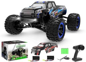 racent rc car, 1:16 scale all terrain monster truck, 30mph 4wd off road fast remote control toy 2.4ghz high speed electric vehicle with 2 rechargeable batteries, 40+ min play, gift for boys adults