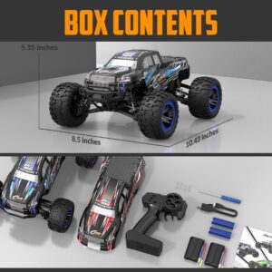 RACENT RC Car, 1:16 Scale All Terrain Monster Truck, 30MPH 4WD Off Road Fast Remote Control Toy 2.4Ghz High Speed Electric Vehicle with 2 Rechargeable Batteries, 40+ Min Play, Gift for Boys Adults