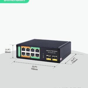 LINOVISION Industrial 8-Port Full Gigabit POE++ Switch with 4 BT 90W PoE Ports, 2 Gigabit SFP Uplinks, POE Budget 120W, POE Watchdog, DIN-Rail POE Switch for PTZ Camera/POE Lighting/ POE Monitor