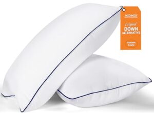 mzoimzo bed pillows for sleeping- standard size, set of 2, cooling hotel quality with premium soft down alternative fill for back, stomach or side sleepers, 43x66cm