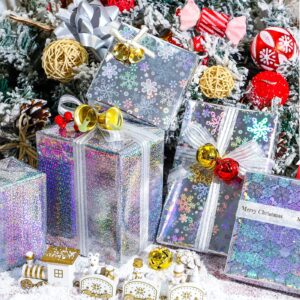 MAYPLUSS Christmas Holographic Foil Wrapping Paper - Mini Roll - 17 Inch X 32.8 Feet- Black Gold Reindeer Design (47.3 sq.ft.ttl)