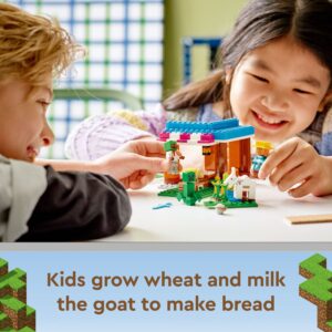 LEGO Minecraft The Bakery Building Kit 21184 Game-Inspired Minecraft Toy Set for Kids Girls Boys Age 8+ Featuring 3 Minecraft Figures and Goat, with Village and Treasure Chest Accessories, Gift Idea