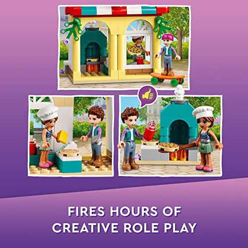 LEGO Friends Heartlake City Pizzeria 41705 Restaurant Set, Creative Gift for Grandchildren, Toys for Kids 5 Plus Years Old with Olivia & Ethan Mini-Dolls