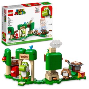 lego super mario yoshi's gift house expansion building toy set 71406 - featuring iconic yoshi and monty mole figures, great gift for boys, girls, kids, or fans of the games and movie ages 6+