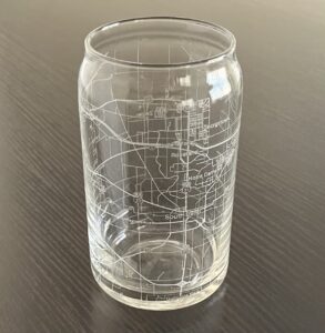 beer can glass 16 oz urban city map south bend indiana