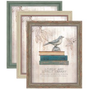 xuanluo 3 pack 11x14 inch picture frames farmhouse rustic vintage distressed wood grain photo frame with plexiglass for table top display and wall hanging