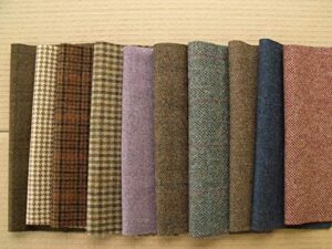 british tweed 100% wool remnants offcuts squares crafts 10 pieces 9x9 inch, made in great britain…