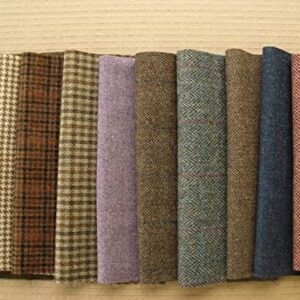 British Tweed 100% Wool Remnants Offcuts Squares Crafts 10 Pieces 9x9 inch, Made in Great Britain…