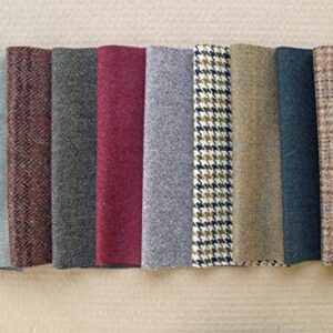 British Tweed 100% Wool Remnants Offcuts Squares Crafts 10 Pieces 9x9 inch, Made in Great Britain…