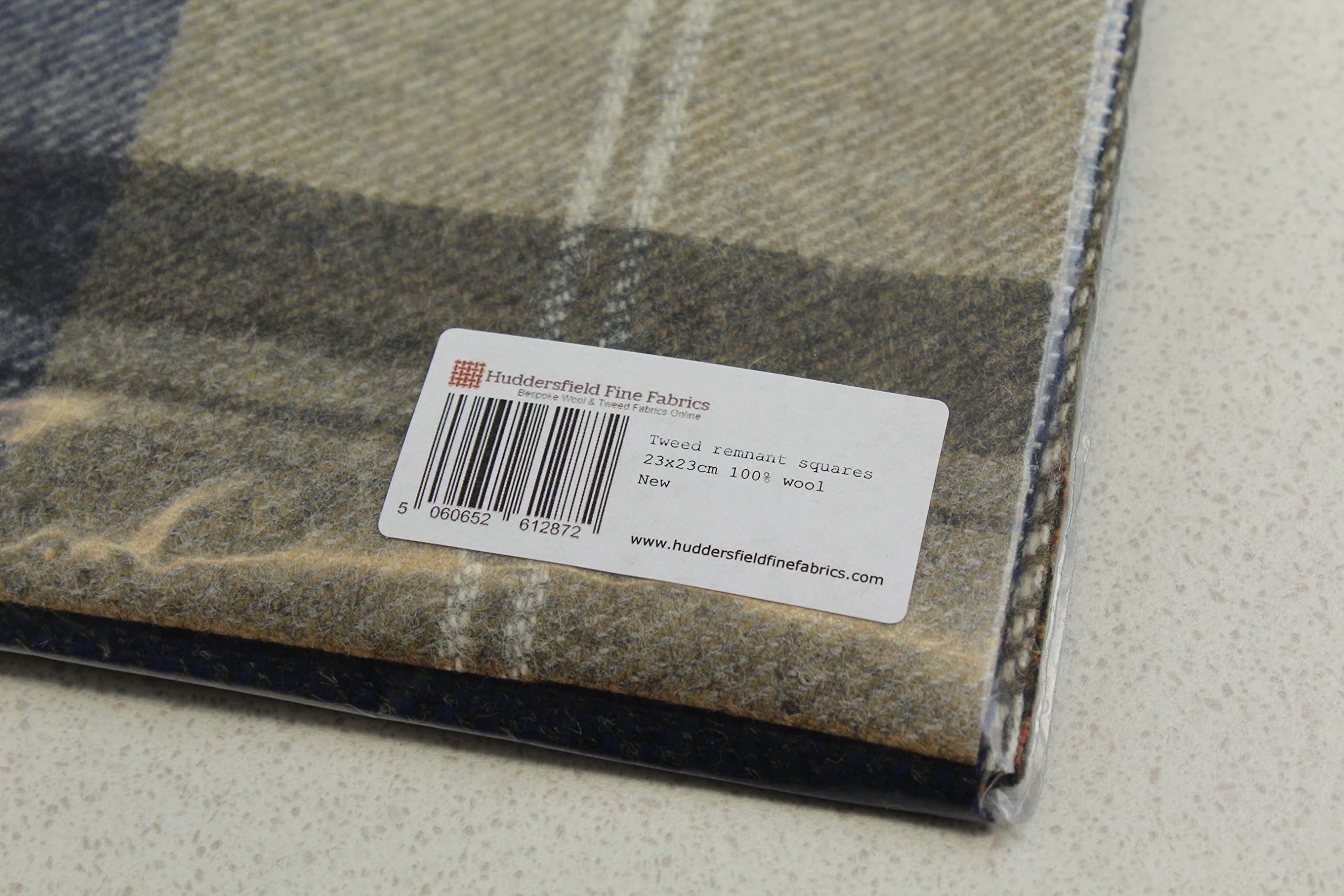 British Tweed 100% Wool Remnants Offcuts Squares Crafts 10 Pieces 9x9 inch, Made in Great Britain…