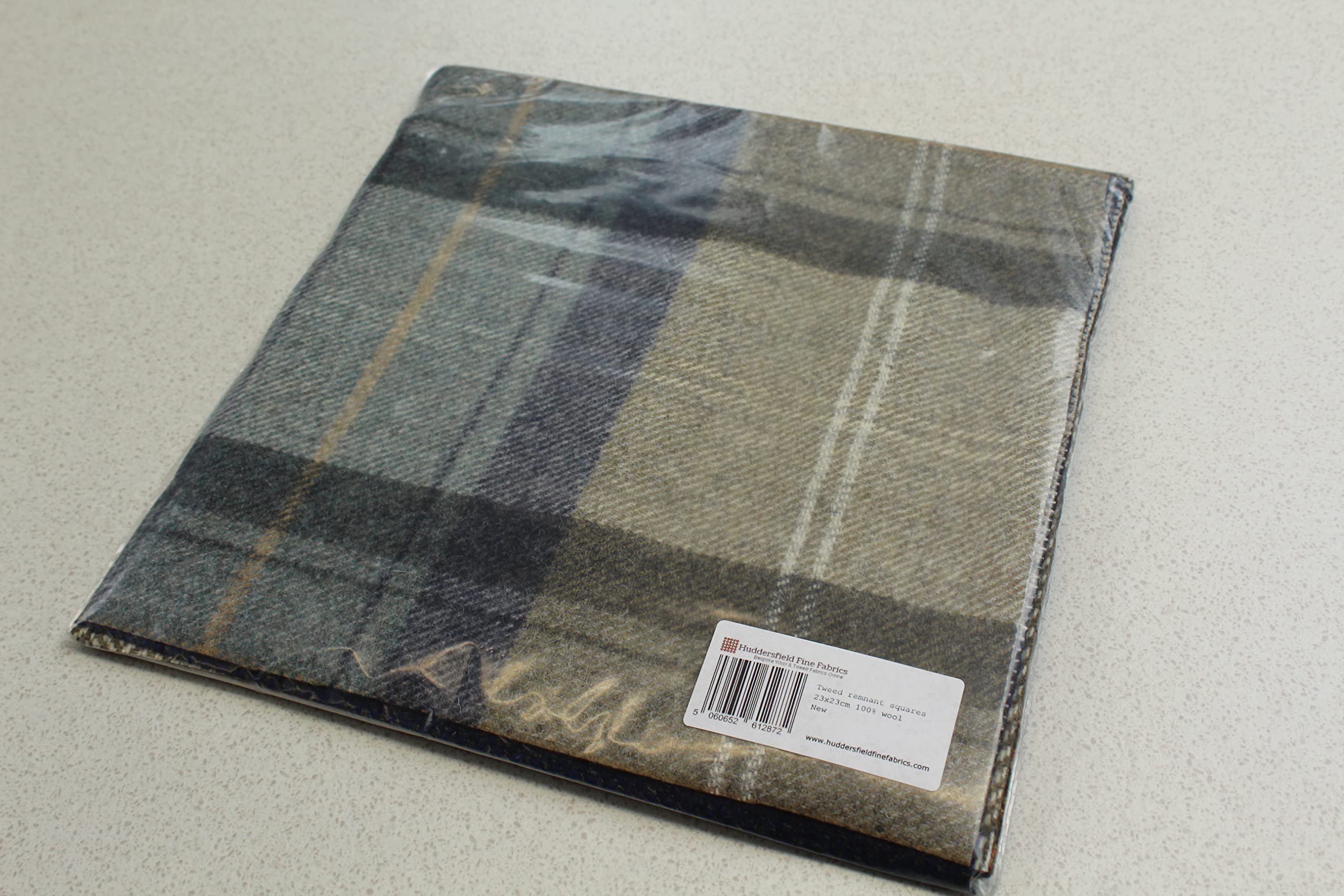 British Tweed 100% Wool Remnants Offcuts Squares Crafts 10 Pieces 9x9 inch, Made in Great Britain…