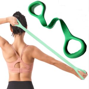 kvittra figure 8 resistance band, arm back shoulder exercise elastic rope stretch fitness band, foot, leg, hand stretcher, arm exerciser for yoga pilates stretching physical therapy, home gym workout