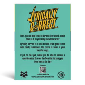 Lyrically Correct 90's Expansion Pack Music Trivia Card Game| Multi-Generational Family Gatherings, Adult Game Night and Fun Trivia