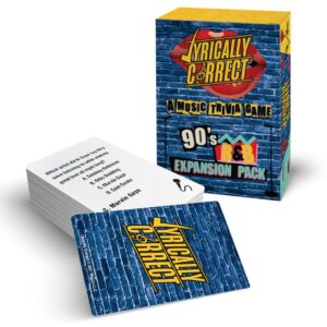 Lyrically Correct 90's Expansion Pack Music Trivia Card Game| Multi-Generational Family Gatherings, Adult Game Night and Fun Trivia