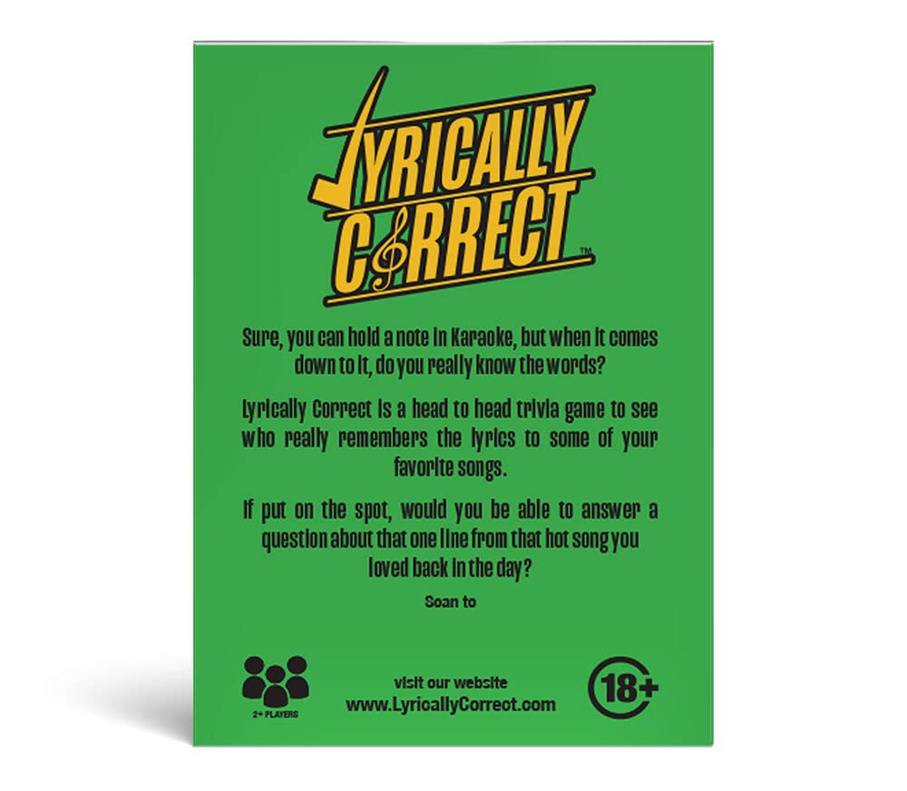 Lyrically Correct 60's and 70's Oldies but Goodies Music Trivia Card Game | Multi-Generational Family Gatherings, Adult Game Night and Fun Trivia