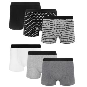 allxwek boys boxer briefs size 14-16 soft big kids youth cotton underpants 6 pack,170-176/14-16 years