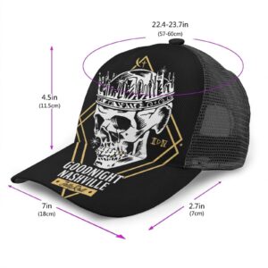 Jelly Rapper Rock Roll Baseball Cap Mesh Hat Casquette Unisex Aldult Cool Dad Hat Rave Cap Adjustable Ball Cap for Adult Womens Black