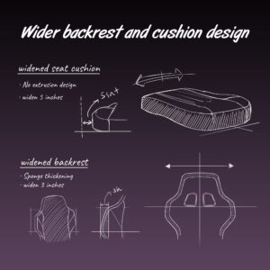 Dowinx Gaming Chair with Pocket Spring Cushion, Ergonomic Computer Chair High Back, Reclining Game Chair Pu Leather 350LBS, Purple