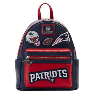 loungefly backpack nfl: new england patriots backpack with patches