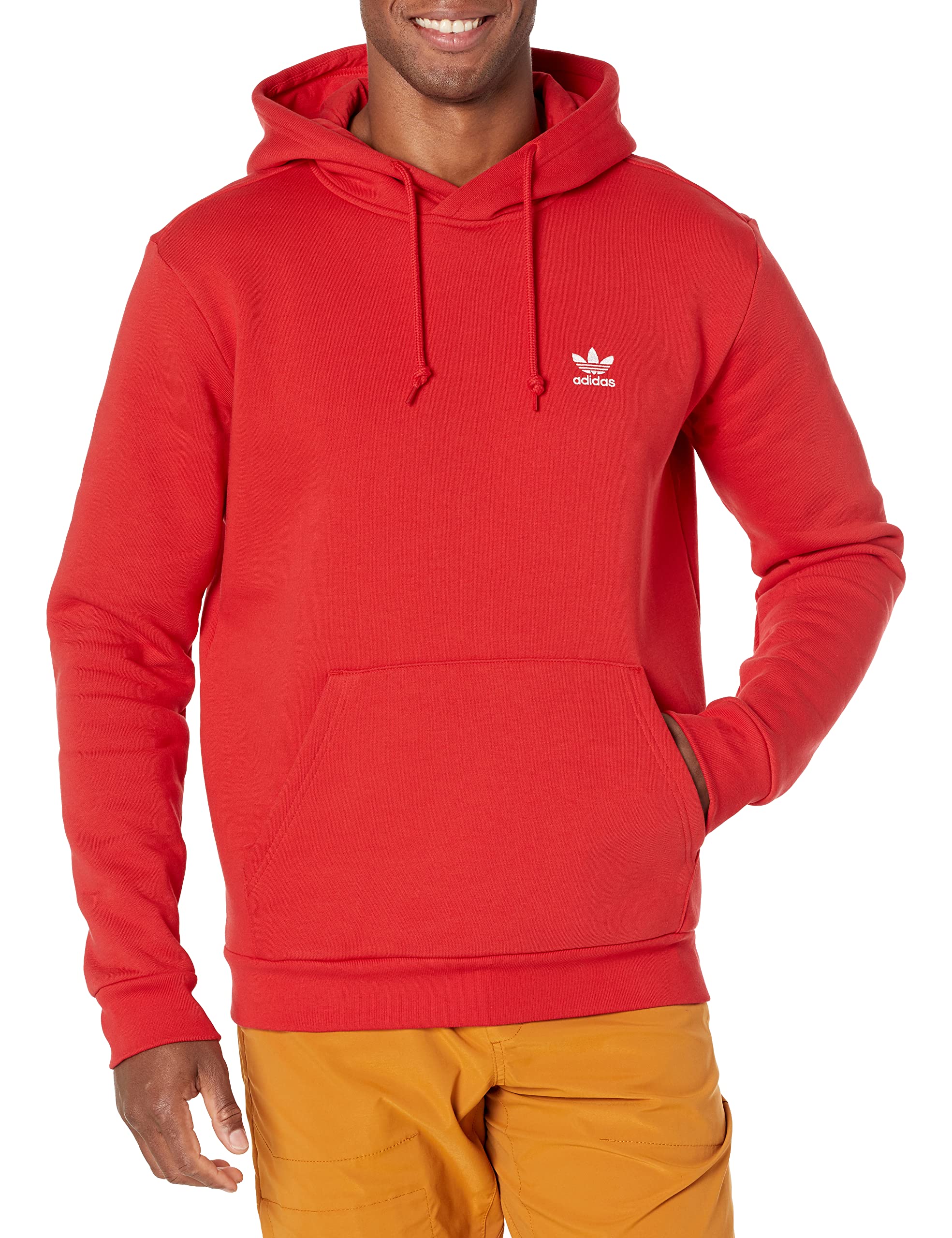 adidas Originals Men's Trefoil Essentials Hoodie, Better Scarlet, Medium