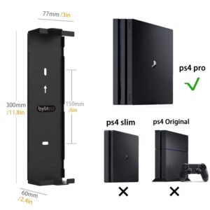 Bylitco Wall Mount for PS4 Pro,Mount on The Wall or Under The Desk,Solid Metal