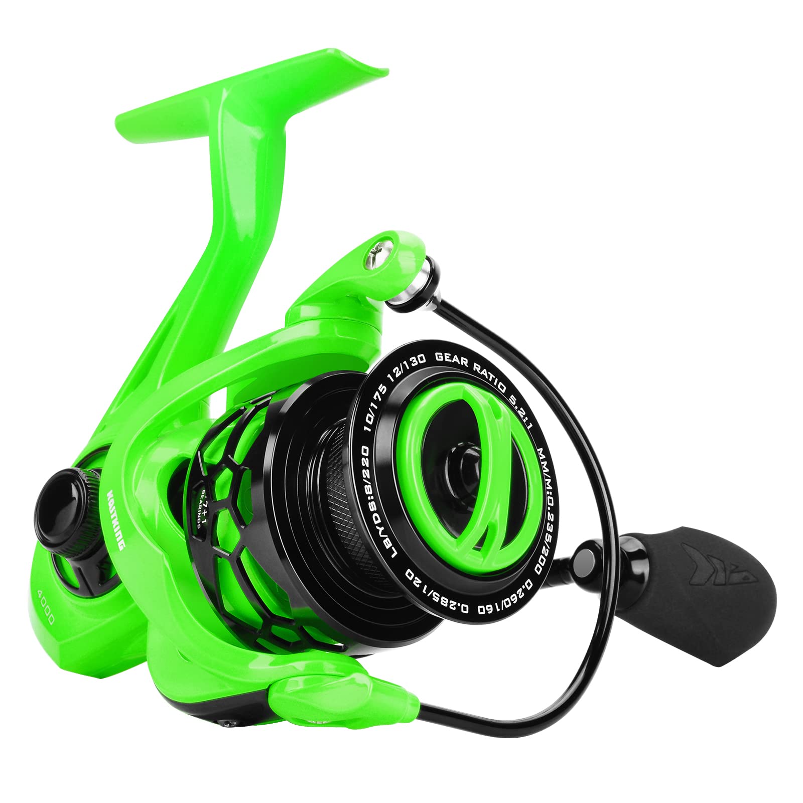 KastKing Zephyr Spinning Reel Green Size 4000,Light to 5.6oz, 7+1BB Smooth Powerful Fishing Reel, Fresh&Saltwater Fishing Reel, Oversized Stainless Steel Main Shaft