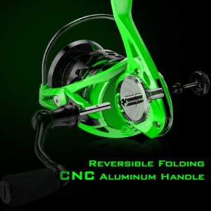 KastKing Zephyr Spinning Reel Green Size 4000,Light to 5.6oz, 7+1BB Smooth Powerful Fishing Reel, Fresh&Saltwater Fishing Reel, Oversized Stainless Steel Main Shaft