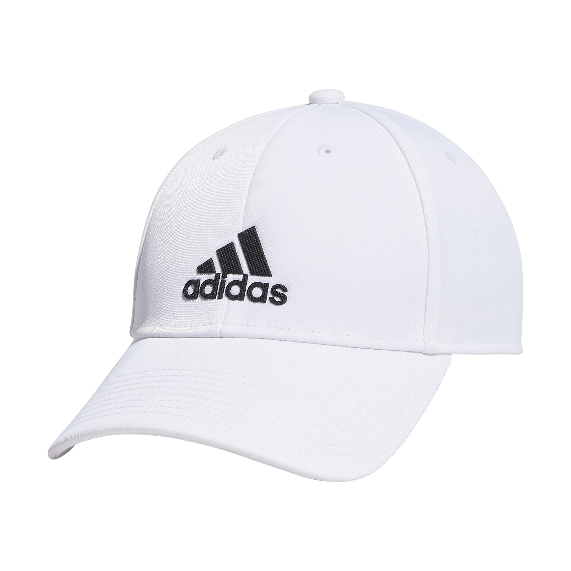 adidas Men's Decision Structured Low Crown Adjustable Fit Hat, White/Black, One Size