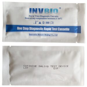 5 Ct-INVBIO Cotinine Saliva Test Kit at Home, Single Panel Oral COT Test, Cut-Off Level at 50 ng/mL, Highly Sensitive and Accurate