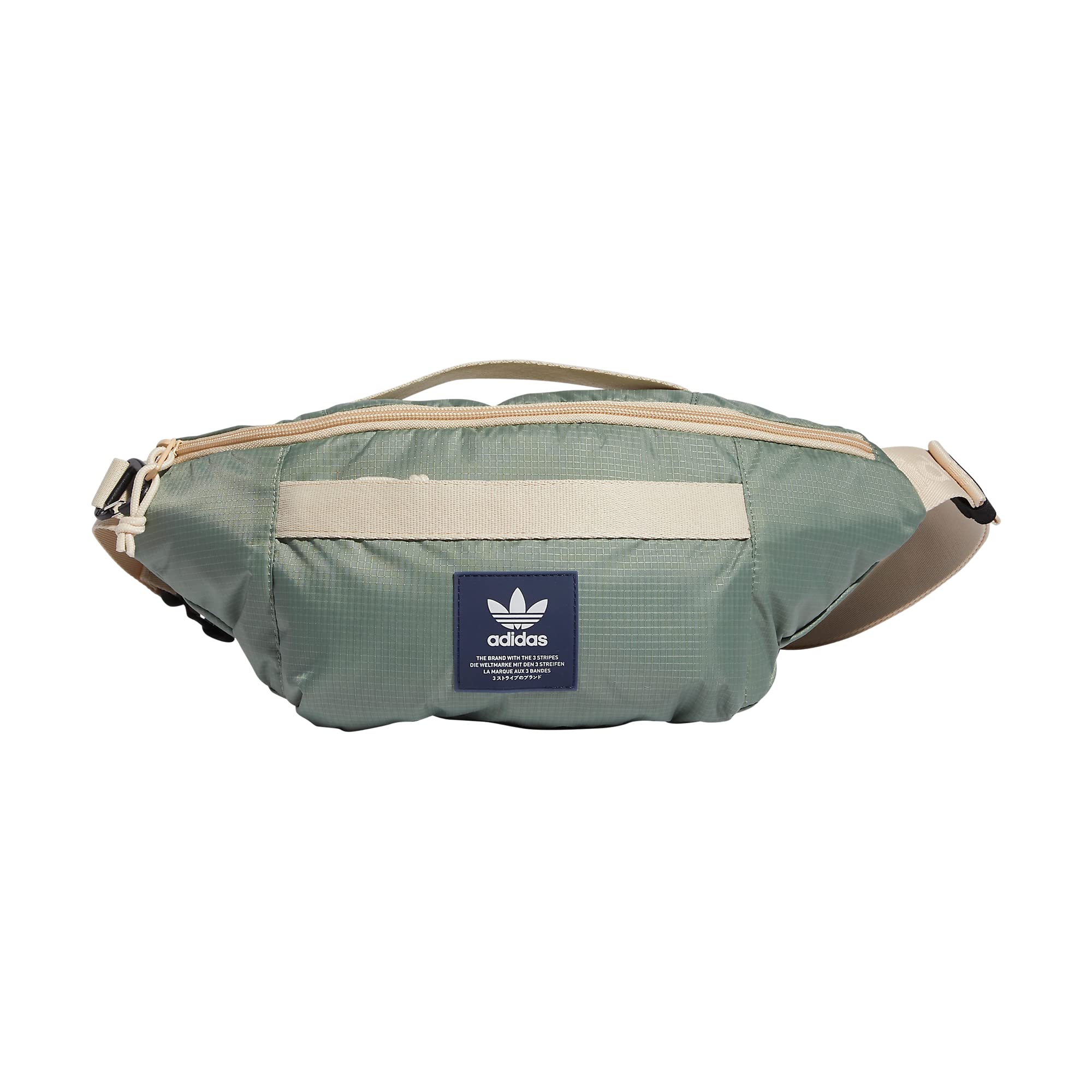 adidas Originals Sport Hip Pack/Small Travel Bag, Silver Green/Sand Strata Beige, One Size