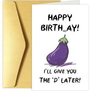 chenive happy birthday card for wife girlfriend, naughty birthday greeting card for her, funny rude bday card, i’ll give you the d later