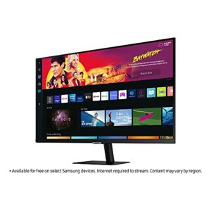 SAMSUNG 32" M70B Series 4K UHD USB-C Smart Monitor & Streaming TV, 4ms, 60Hz, HDR10, Wireless Display, Gaming and IoT Hubs, Alexa Built in, LS32BM702UNXGO, 2022, Black