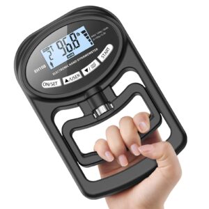 hand dynamometer grip strength trainer - electronic hand grip strength tester grip strengthener hand exerciser meter digital hand grip training gauge 265 lbs / 120 kgs for sport home school use